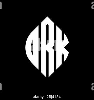 ORK circle letter logo design with circle and ellipse shape. ORK ...
