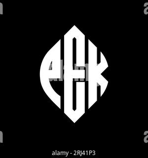 PEK circle letter logo design with circle and ellipse shape. PEK ...