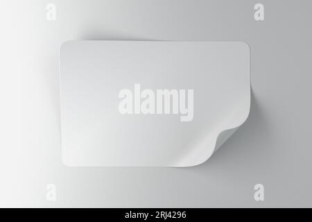 Rectangular white sticker with rounded edges Stock Photo - Alamy