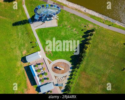 Aerial view of the Wheeler Ferris Wheel, Wheeler District at Oklahoma ...