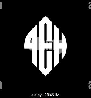 QEH circle letter logo design with circle and ellipse shape. QEH ...