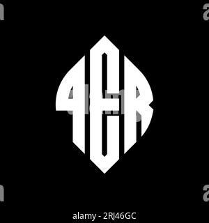 QER circle letter logo design with circle and ellipse shape. QER ...