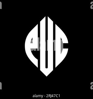 PUC circle letter logo design with circle and ellipse shape. PUC ...