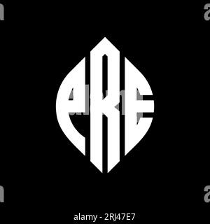 PRE circle letter logo design with circle and ellipse shape. PRE ...