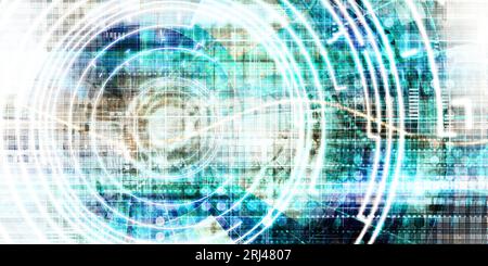 Technology Portal with Digital Circle Access System Stock Photo - Alamy