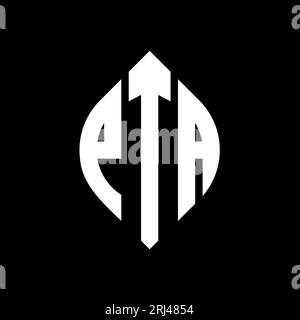 PTA circle letter logo design with circle and ellipse shape. PTA ...