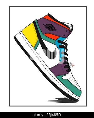 An illustration of Air Jordan sneaker icon Stock Photo - Alamy