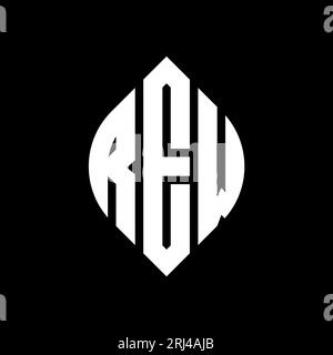 REW circle letter logo design with circle and ellipse shape. REW ...