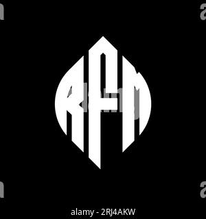 RFM circle letter logo design with circle and ellipse shape. RFM ...