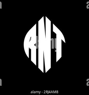 RNT circle letter logo design with circle and ellipse shape. RNT ...