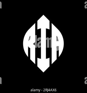 RIA circle letter logo design with circle and ellipse shape. RIA ...