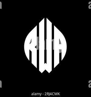 RWA circle letter logo design with circle and ellipse shape. RWA ...