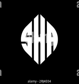 SHA circle letter logo design with circle and ellipse shape. SHA ...