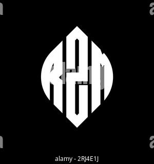 RZM circle letter logo design with circle and ellipse shape. RZM ...