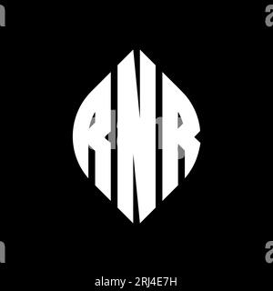 RNR circle letter logo design with circle and ellipse shape. RNR ...
