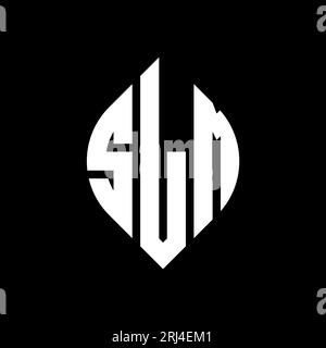 SLM circle letter logo design with circle and ellipse shape. SLM ...