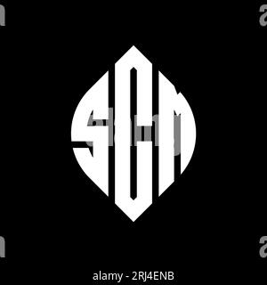 SCM circle letter logo design with circle and ellipse shape. SCM ...