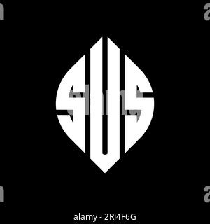 SUS circle letter logo design with circle and ellipse shape. SUS ...