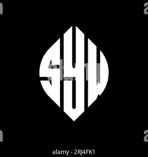 SYW circle letter logo design with circle and ellipse shape. SYW ...