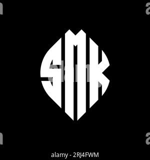SMK circle letter logo design with circle and ellipse shape. SMK ...