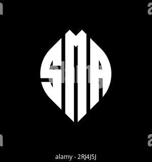 SMA circle letter logo design with circle and ellipse shape. SMA ...