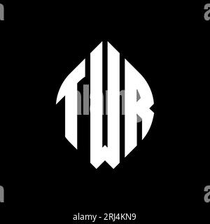 TWR circle letter logo design with circle and ellipse shape. TWR ...