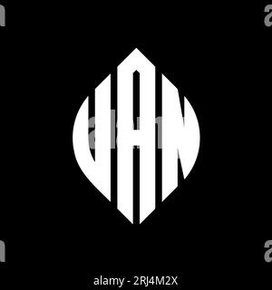 UAN circle letter logo design with circle and ellipse shape. UAN ...