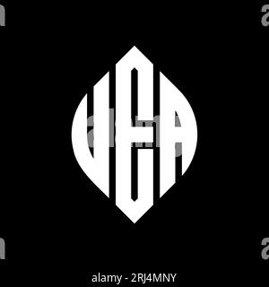 UEA circle letter logo design with circle and ellipse shape. UEA ...