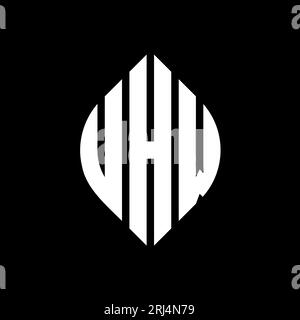 UHW circle letter logo design with circle and ellipse shape. UHW ...