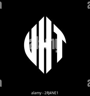 UHT circle letter logo design with circle and ellipse shape. UHT ...