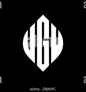 UGV circle letter logo design with circle and ellipse shape. UGV ...