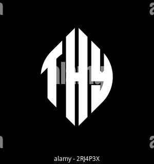 THY circle letter logo design with circle and ellipse shape. THY ...