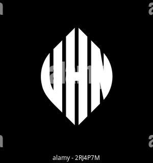 UHN circle letter logo design with circle and ellipse shape. UHN ...