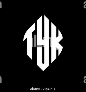 TYK circle letter logo design with circle and ellipse shape. TYK ...