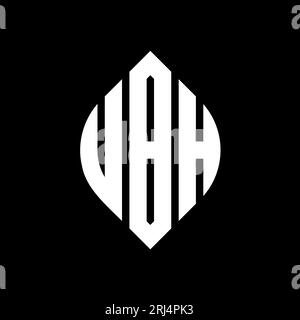 UBH circle letter logo design with circle and ellipse shape. UBH ...