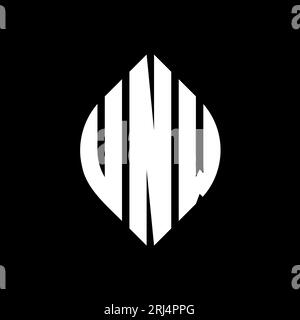 UNW circle letter logo design with circle and ellipse shape. UNW ...