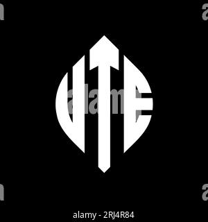 UTE circle letter logo design with circle and ellipse shape. UTE ...