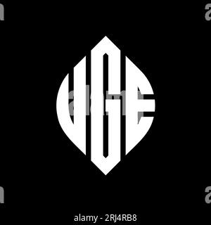 UGE circle letter logo design with circle and ellipse shape. UGE ...