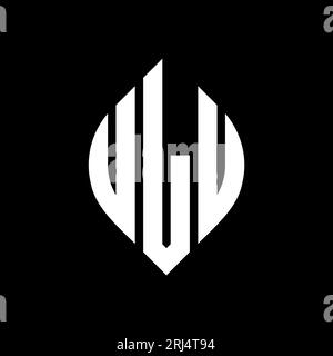 ULU circle letter logo design with circle and ellipse shape. ULU ...