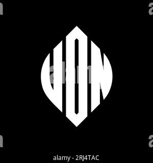 UON circle letter logo design with circle and ellipse shape. UON ...