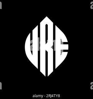 URE circle letter logo design with circle and ellipse shape. URE ...