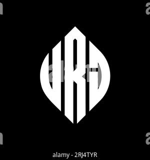 URJ circle letter logo design with circle and ellipse shape. URJ ...