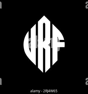 URF circle letter logo design with circle and ellipse shape. URF ...