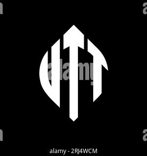 UTT circle letter logo design with circle and ellipse shape. UTT ...