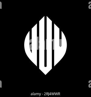 UUV circle letter logo design with circle and ellipse shape. UUV ...