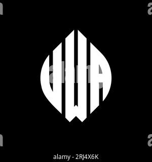 UWA circle letter logo design with circle and ellipse shape. UWA ...