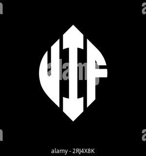 VIF circle letter logo design with circle and ellipse shape. VIF ...