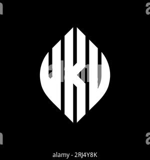 VKU circle letter logo design with circle and ellipse shape. VKU ...
