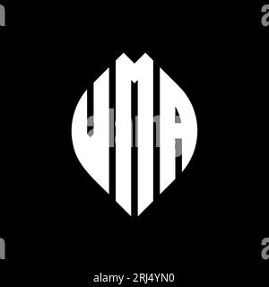 VMA circle letter logo design with circle and ellipse shape. VMA ...