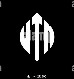 VTM circle letter logo design with circle and ellipse shape. VTM ...